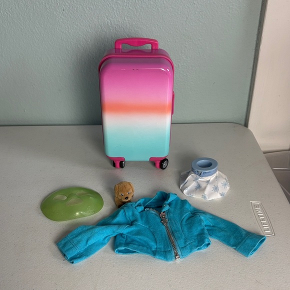 American Girl | Toys | American Girl Pink And Blue Toy Suitcase Set ...